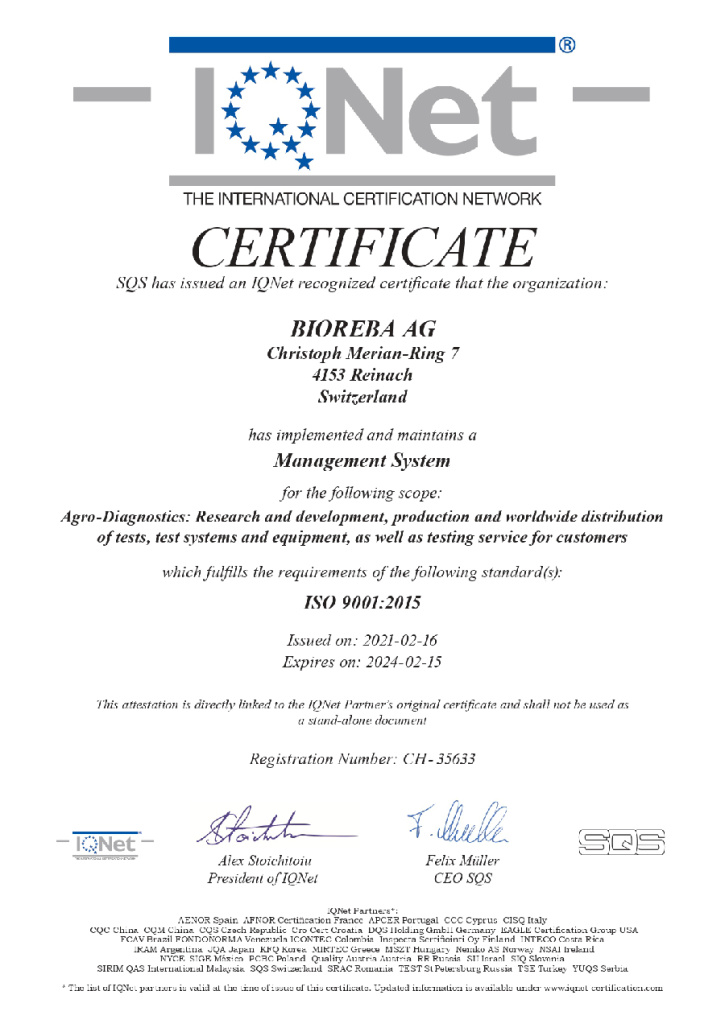 Bioreba - диагностические наборы для определения фитопатогенов.